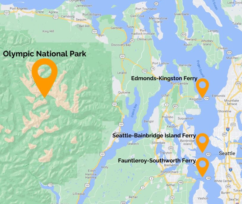 The Closest Airports and Ferries to Olympic National Park