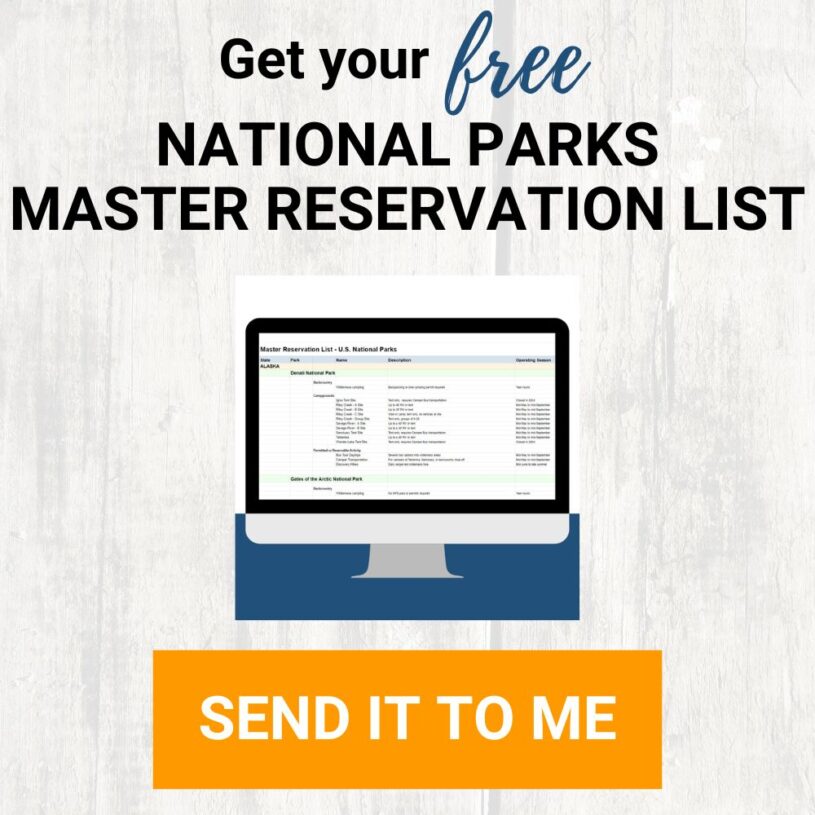 Master Reservation List for all U.S. National Parks